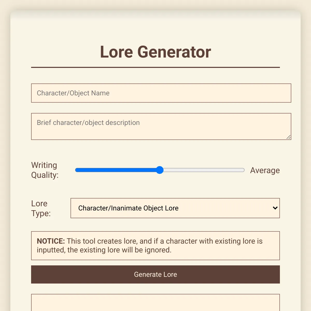 Lore Generator