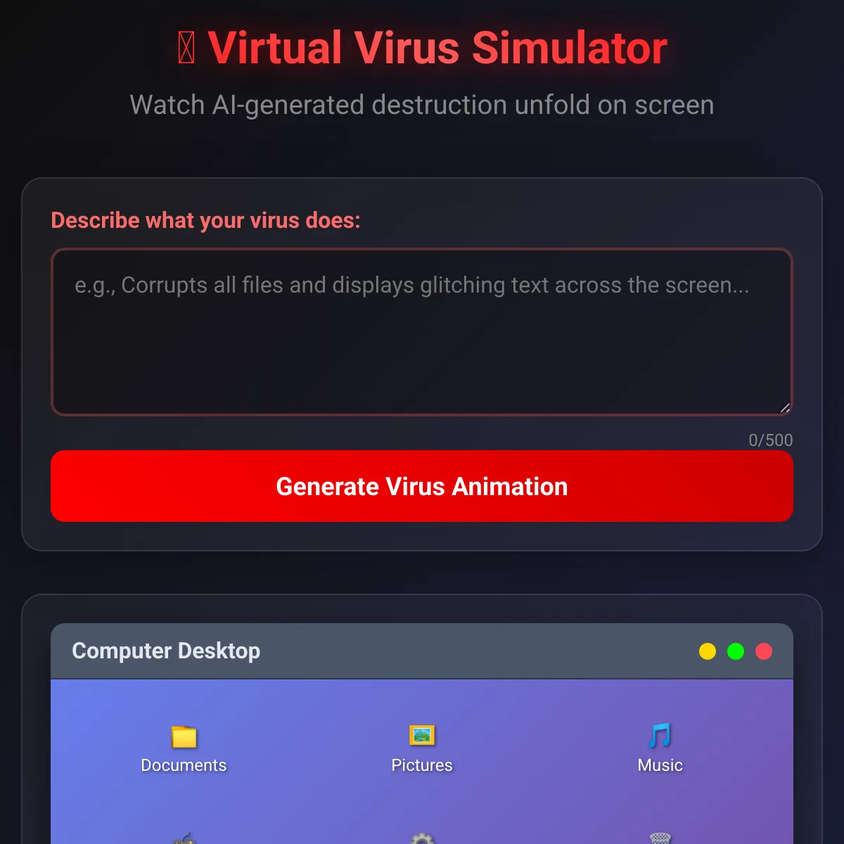 Virtual Virus Simulator