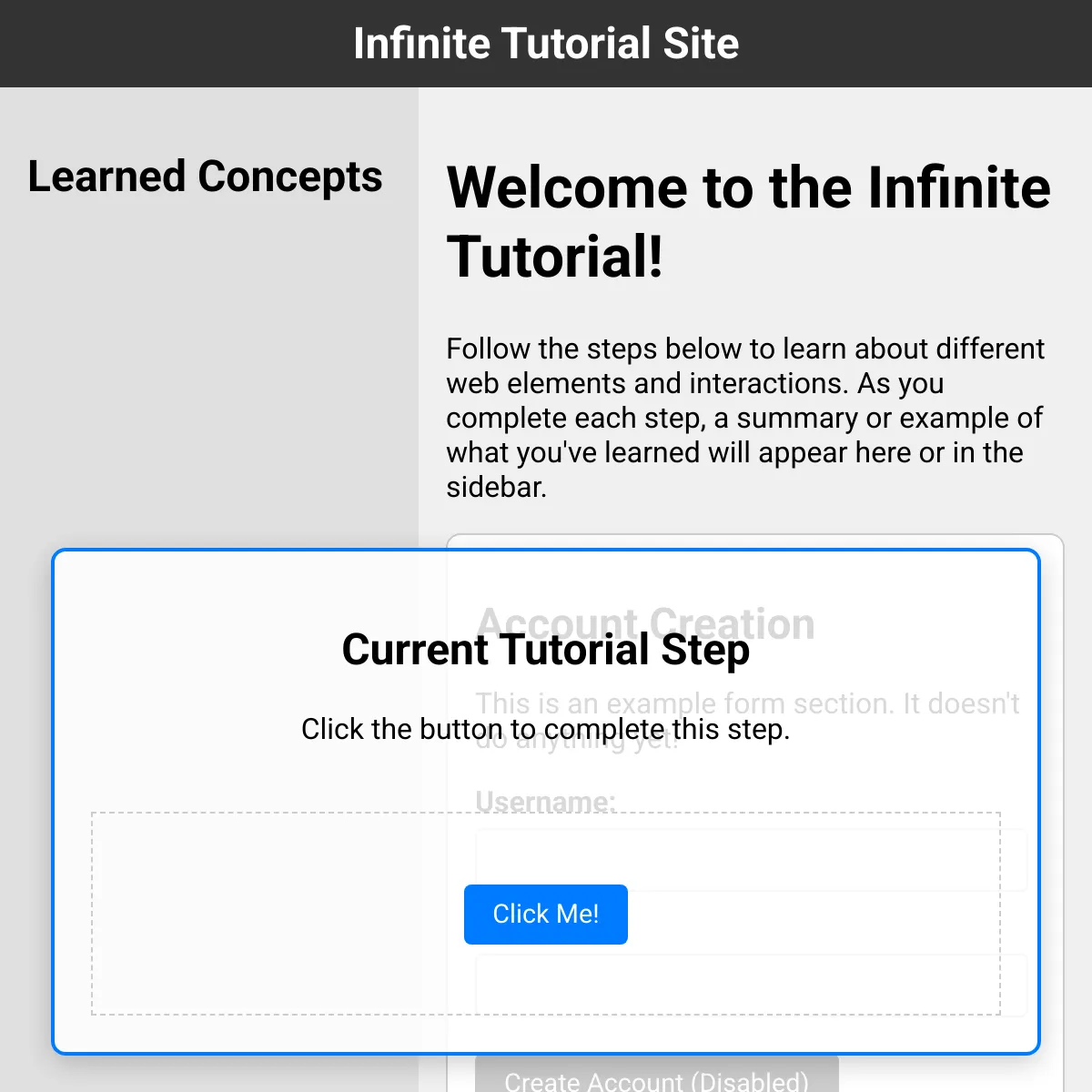 Infinite Tutorial