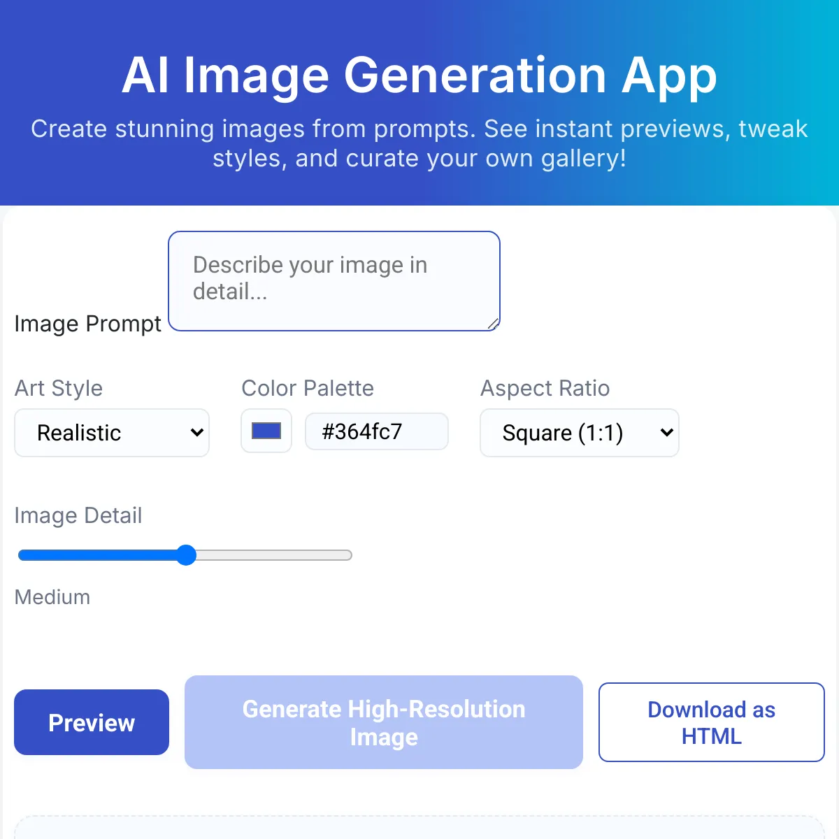 AI Image Generation App