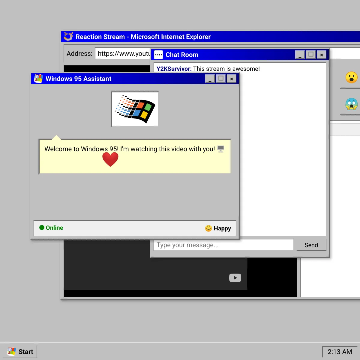 Windows 95's Reaction Stream
