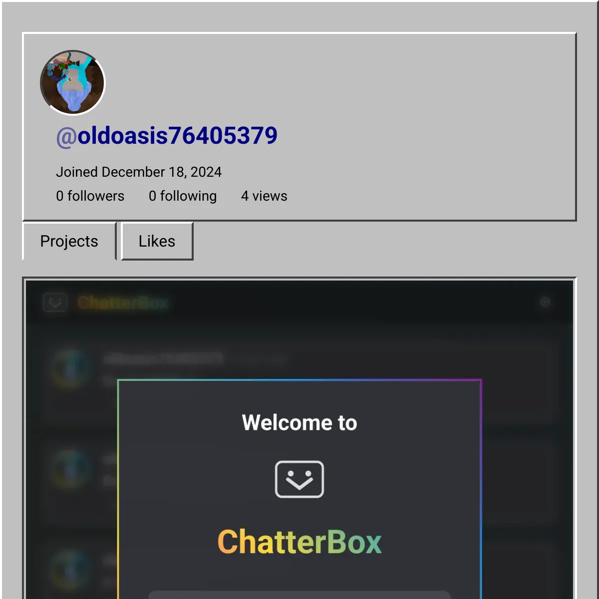 User Profile Page on WebSim