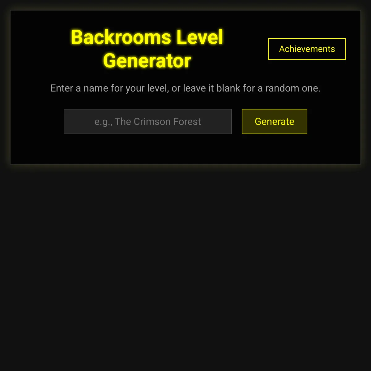 Backrooms Level Generator