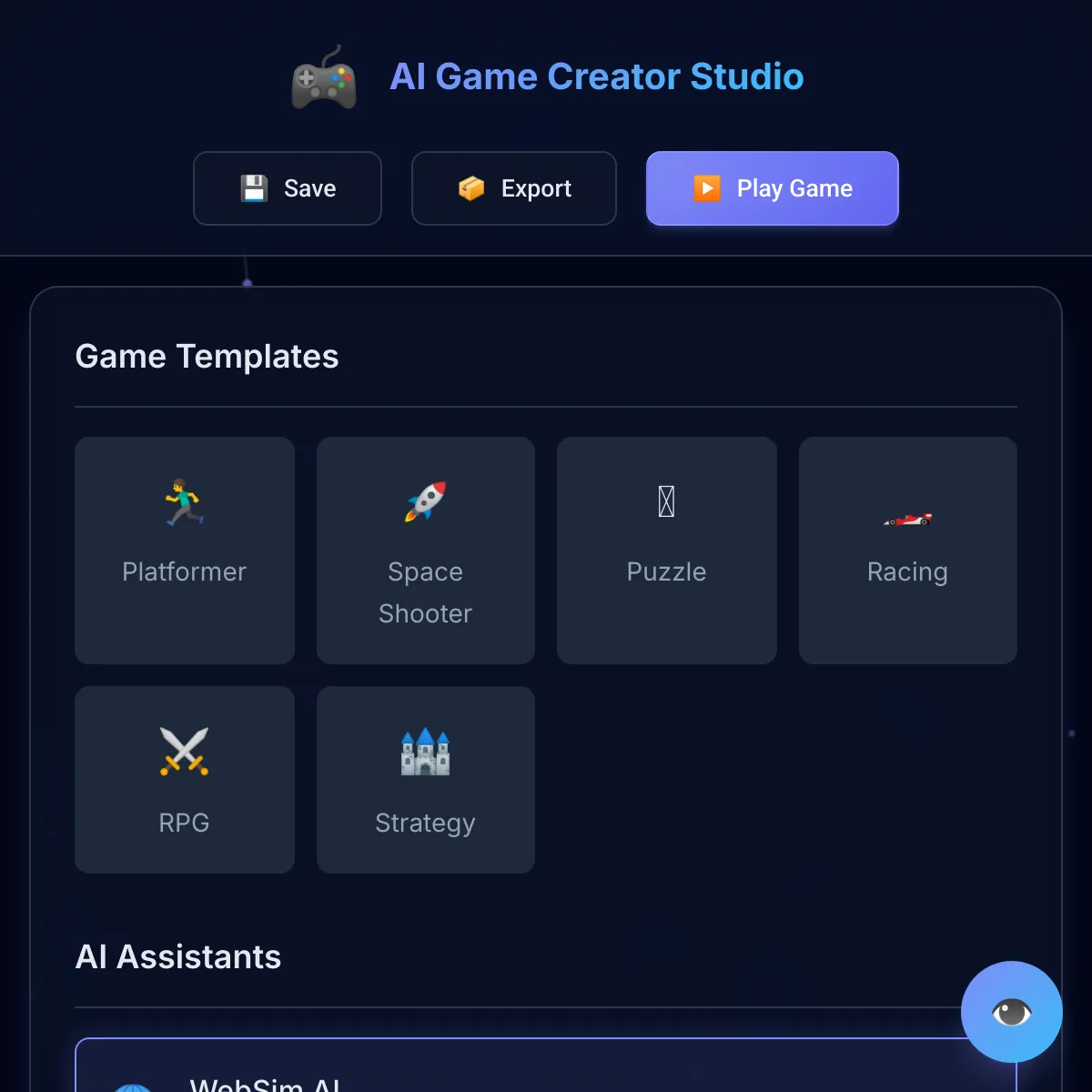 AI Game Creator Studio