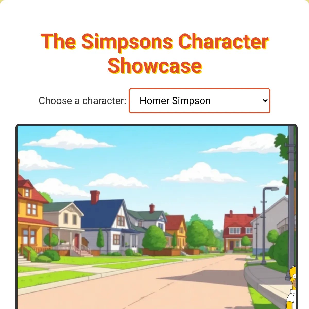 The temu Simpsons Character Showcase