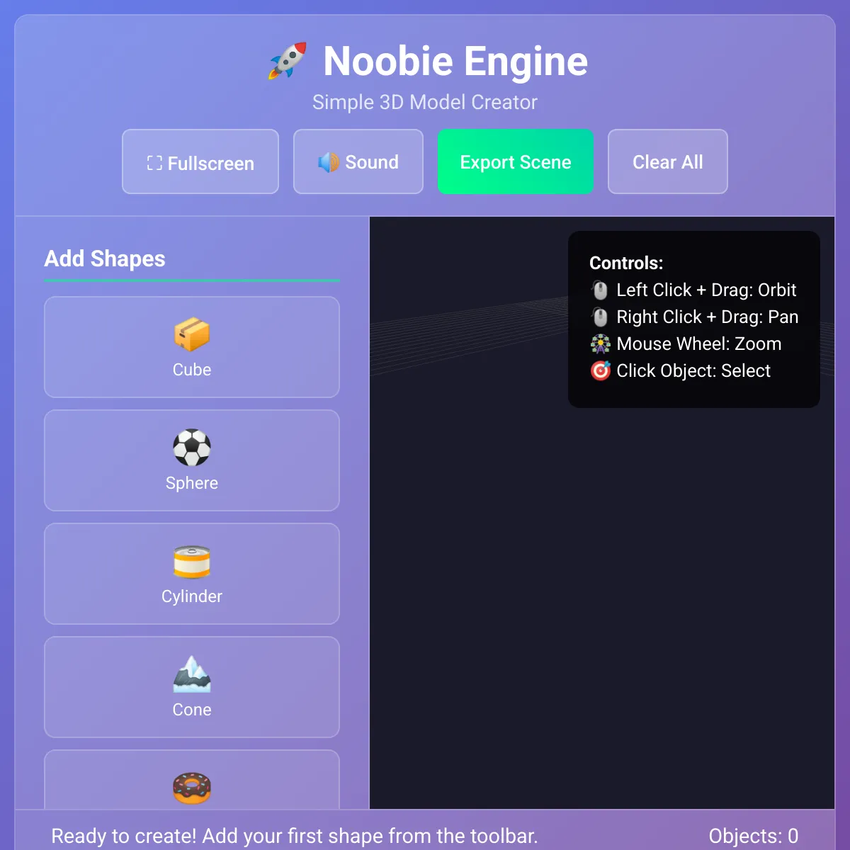 Noobie Engine - 3D Model Creator