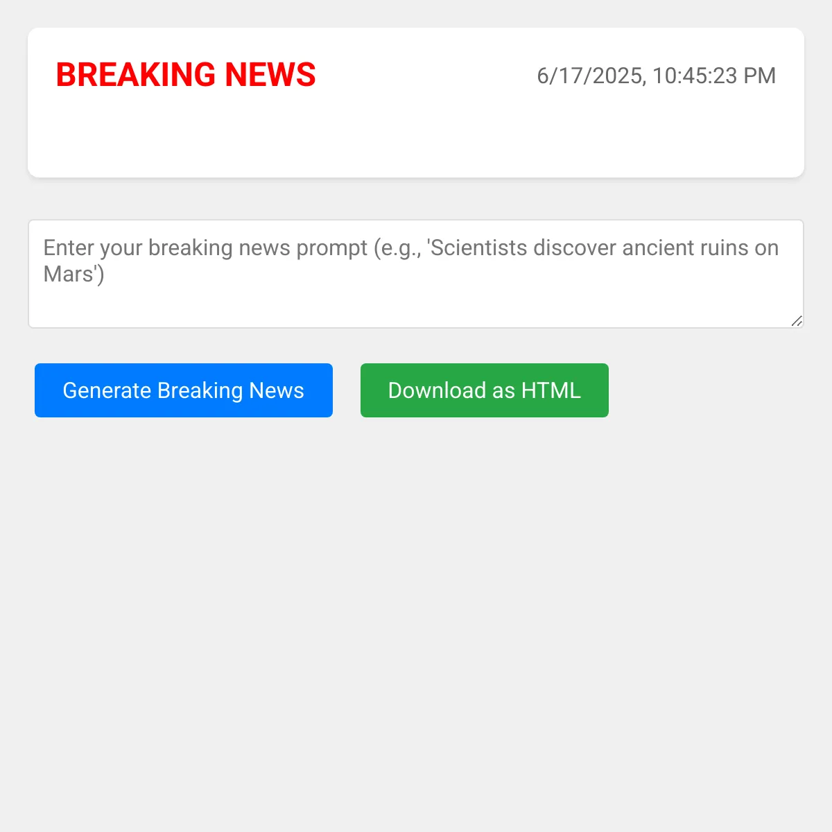 Breaking News Generator