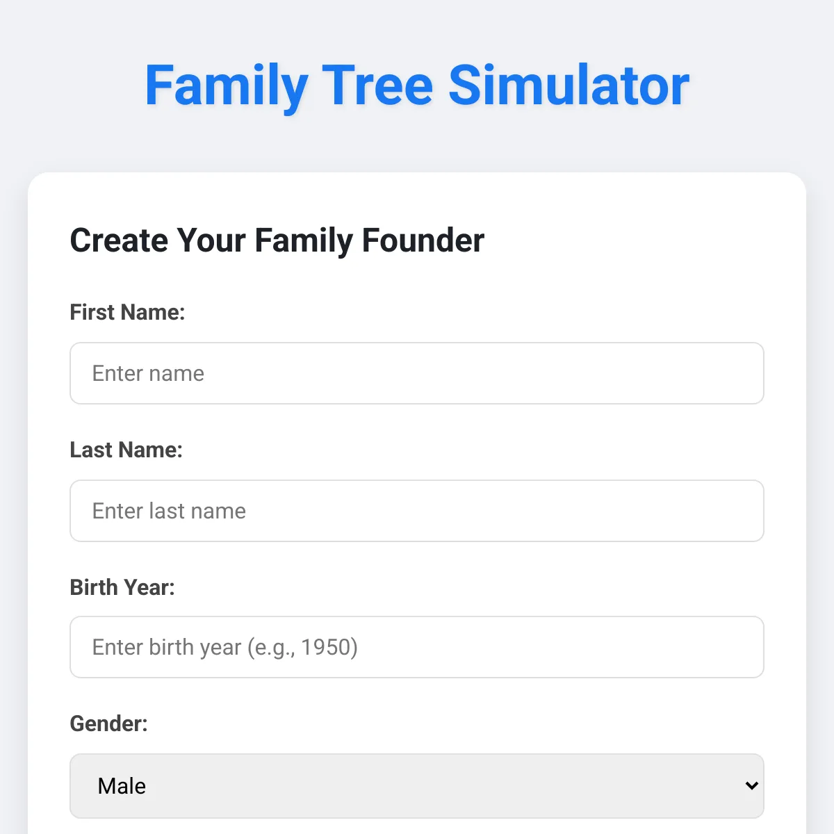 Family Tree Simulator