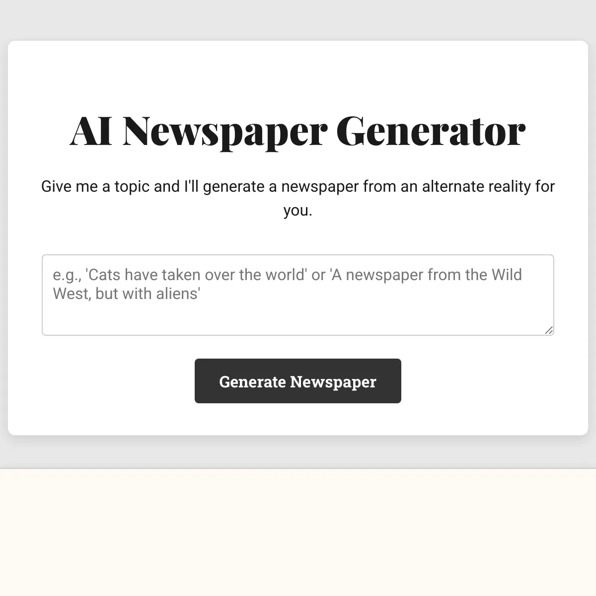 AI Newspaper Generator