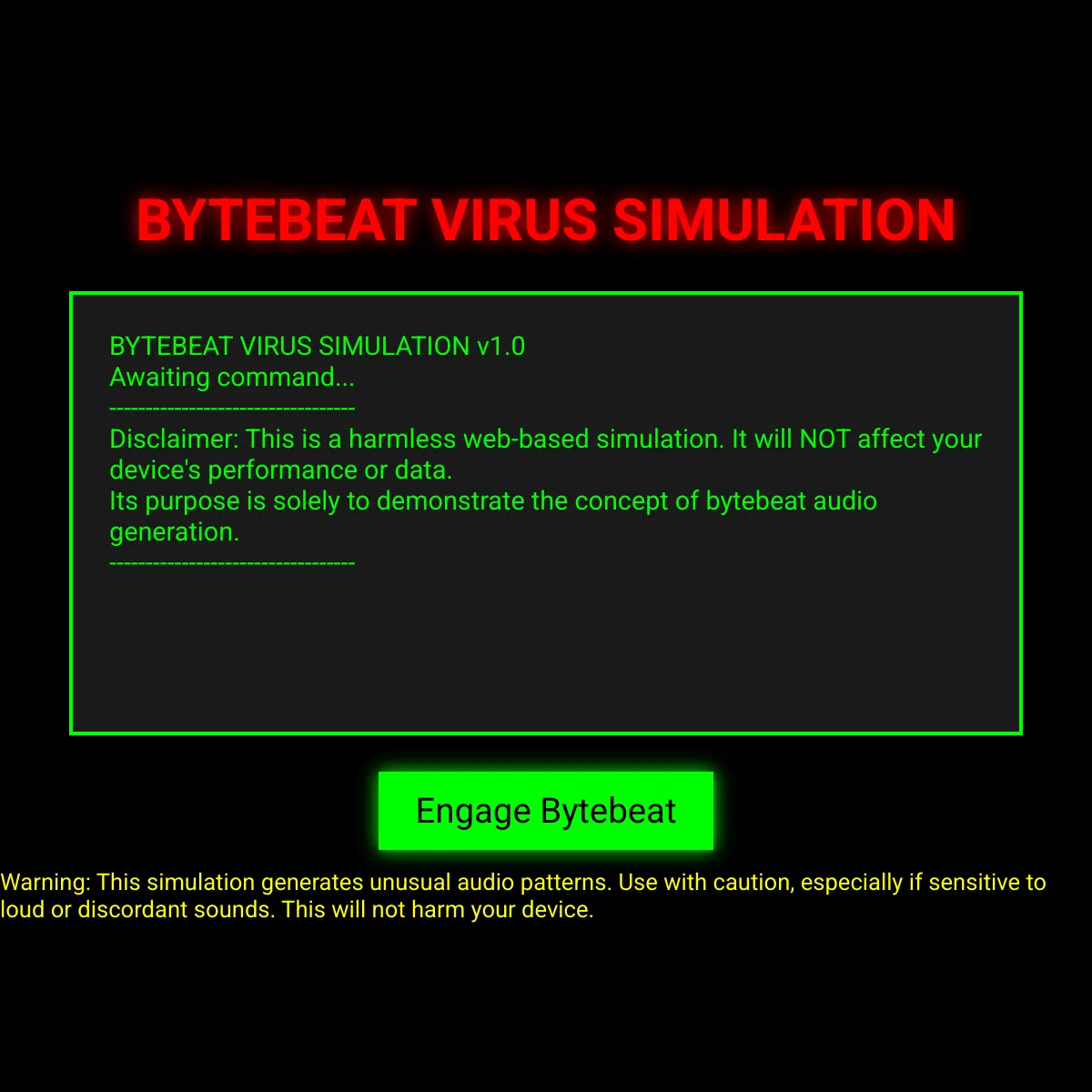 BYTEBEAT VIRUS SIMULATION