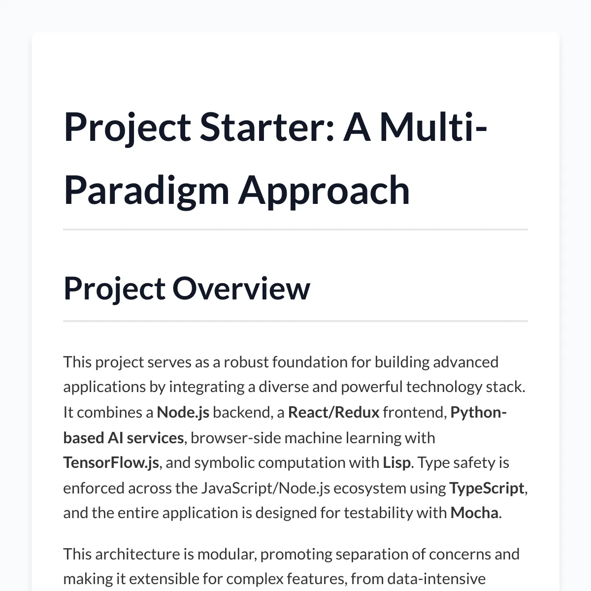 Advanced Project Starter Guide