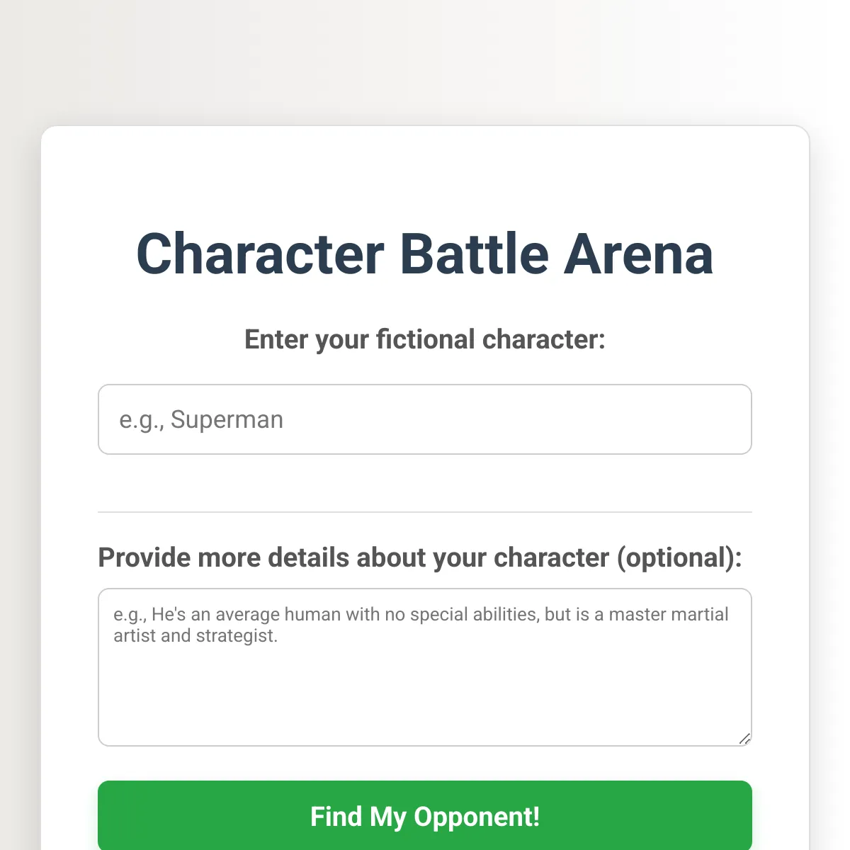 Character Battle Arena