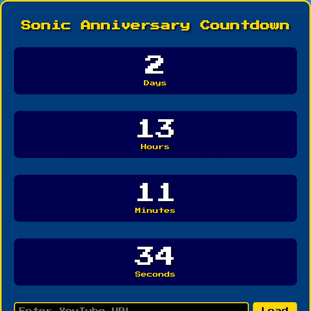 Sonic Anniversary Countdown