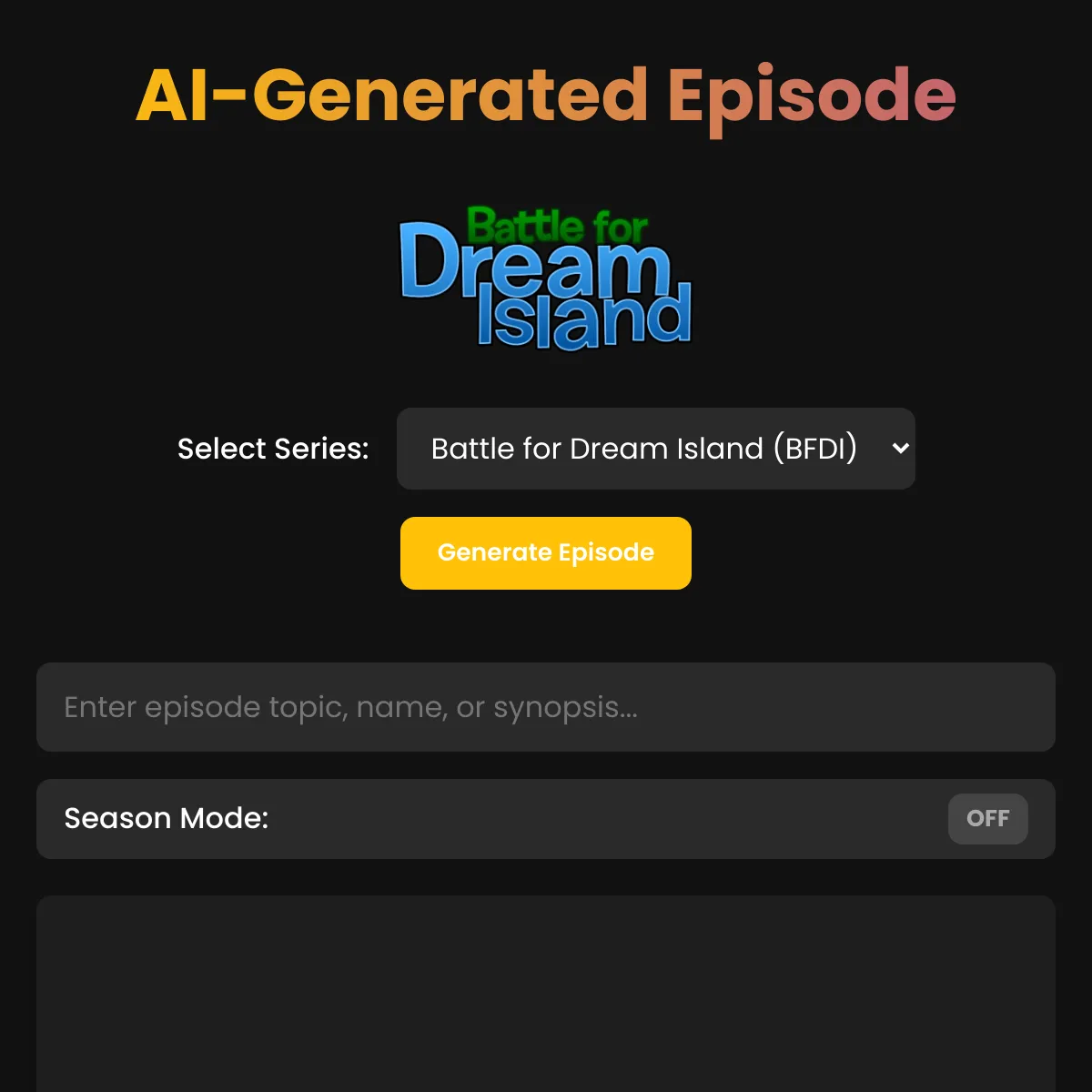 AI-Generated Episode Viewer