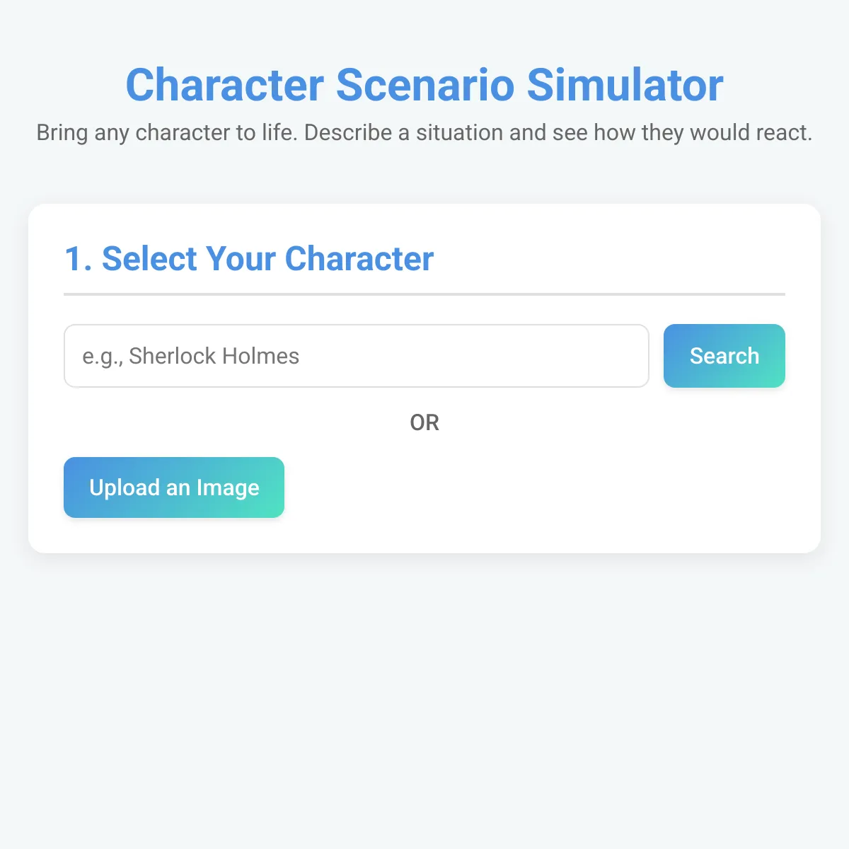 Character Scenario Simulator