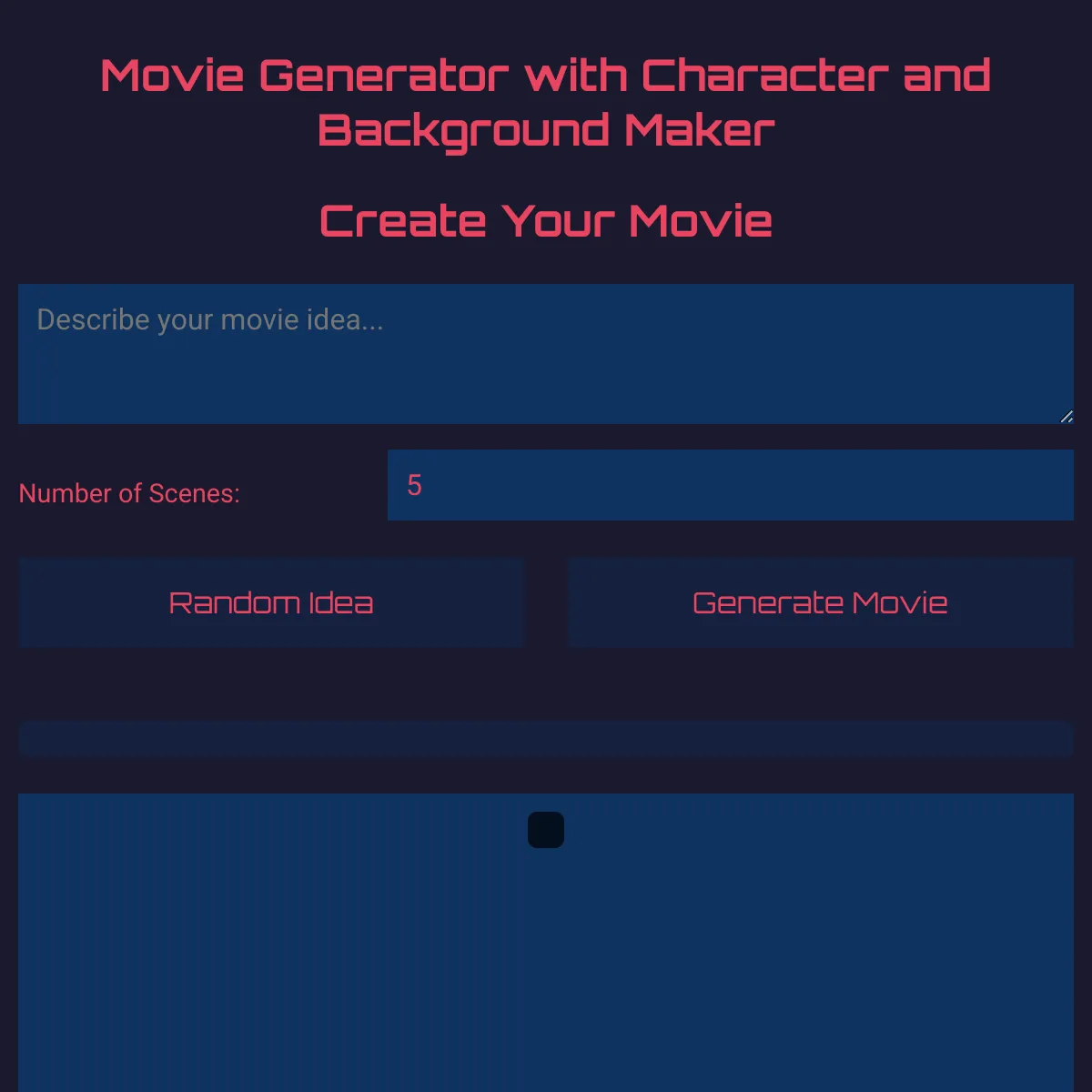 Movie Generator with Character and Background Maker