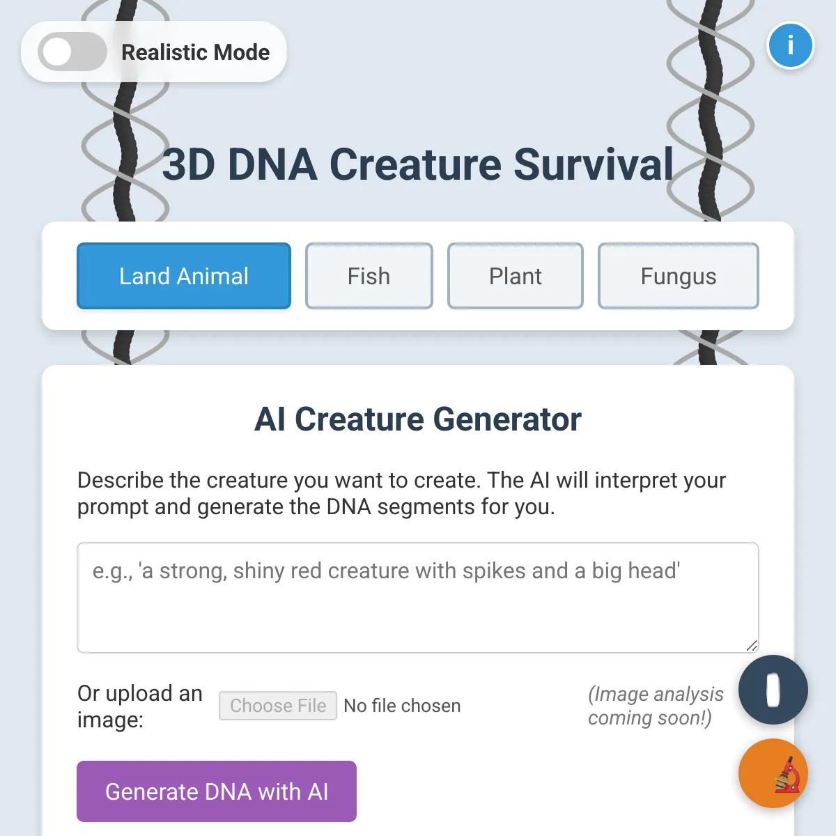 3D DNA Creature maker BETA