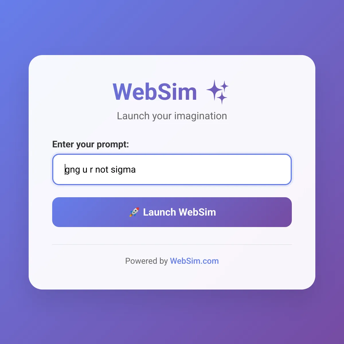 WebSim Prompt Launcher