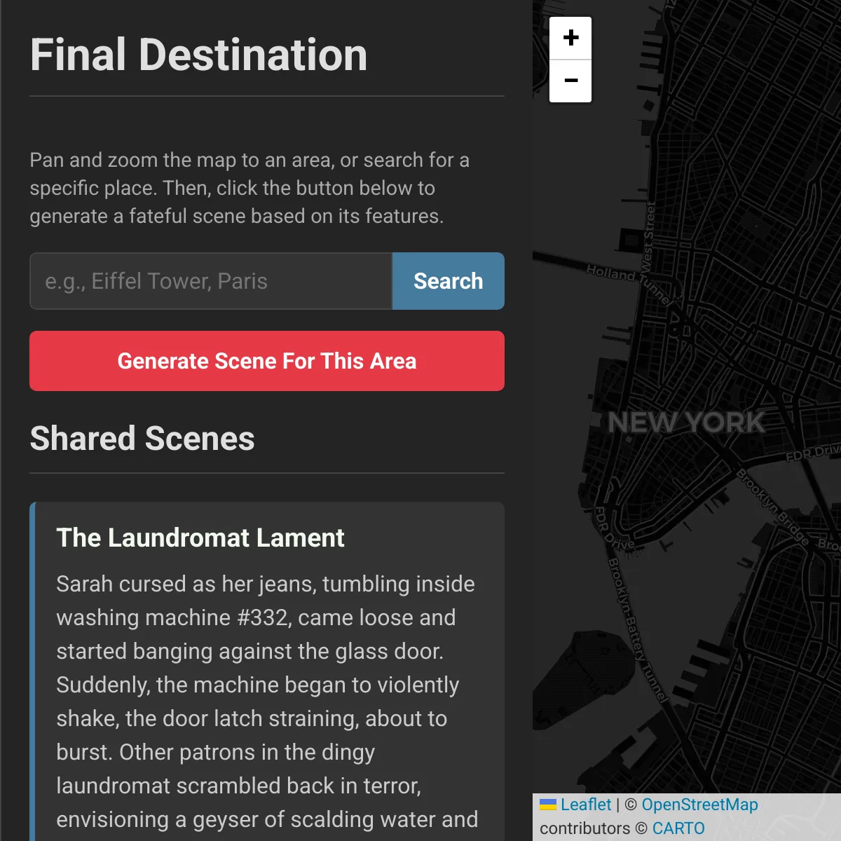 Turn any place in the world to a Final Destination Scene