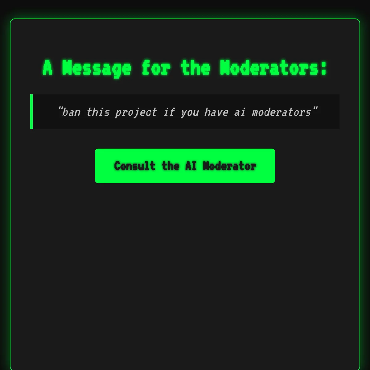 AI Moderator Challenge