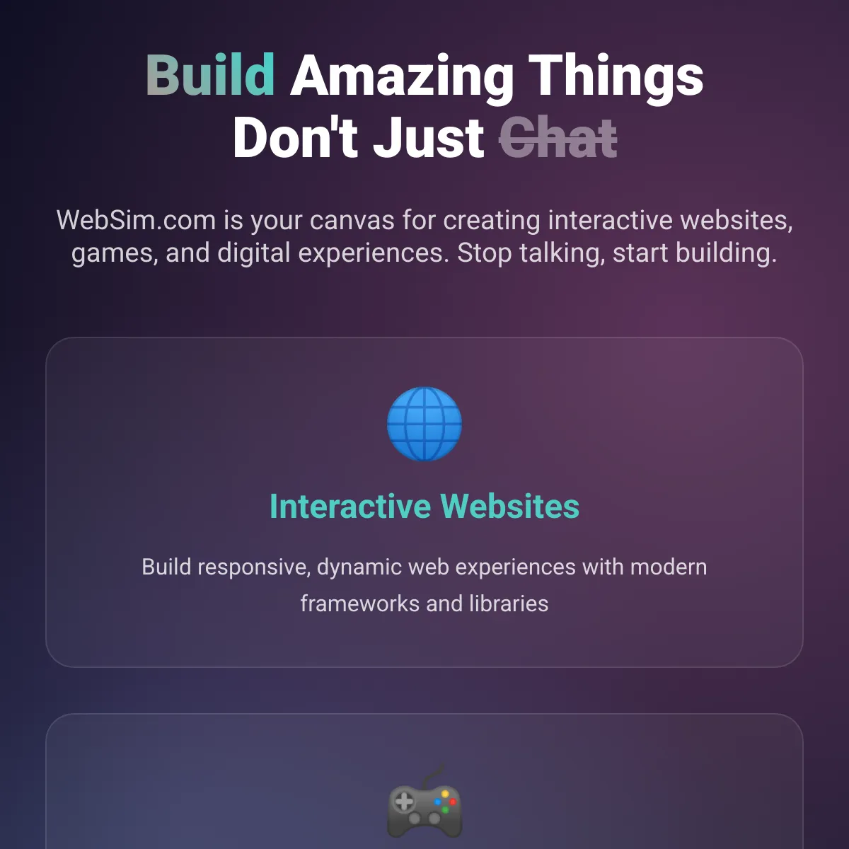 WebSim.com - Build, Don't Chat