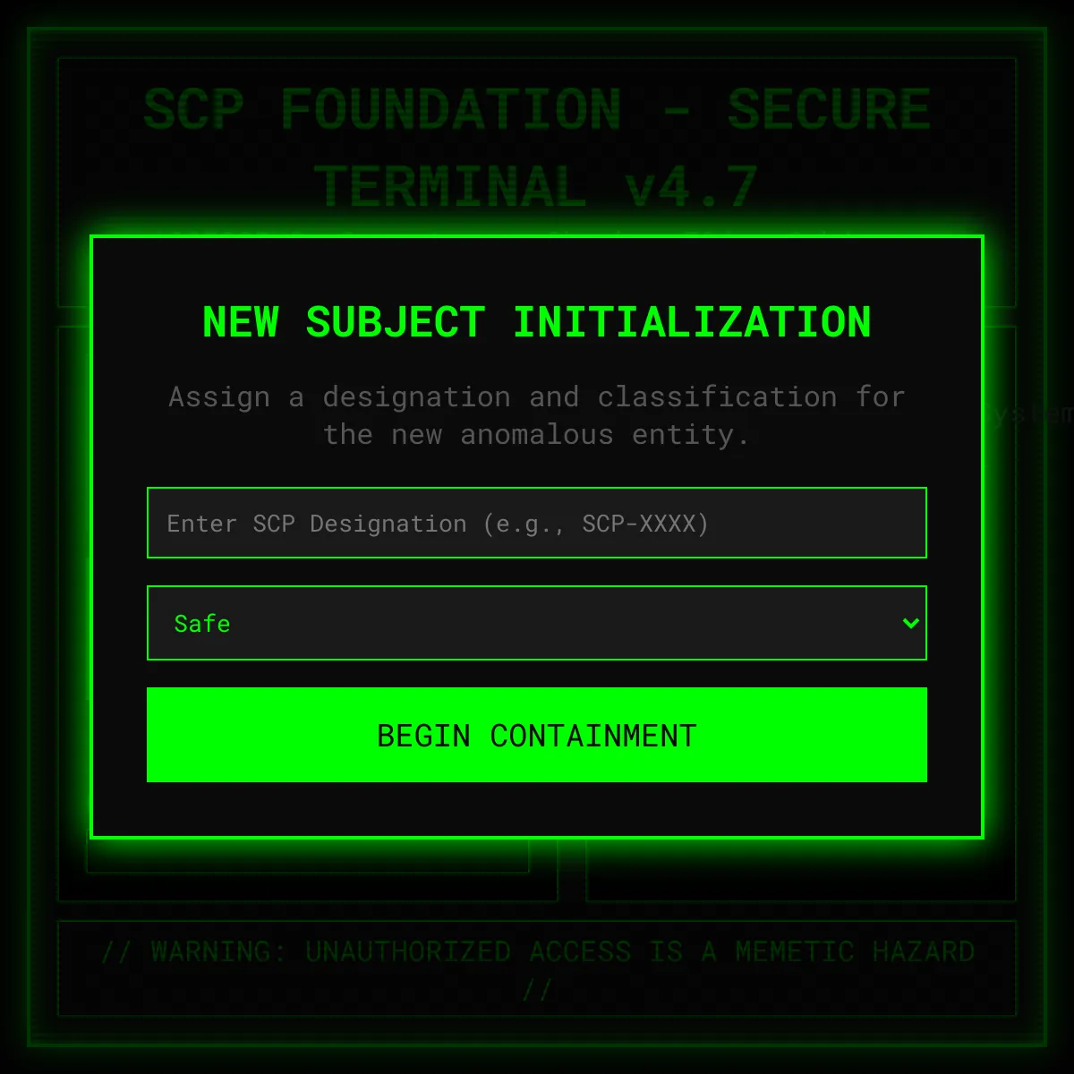 SCP Evolution Chamber