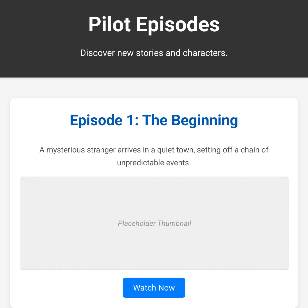 Pilot Episodes