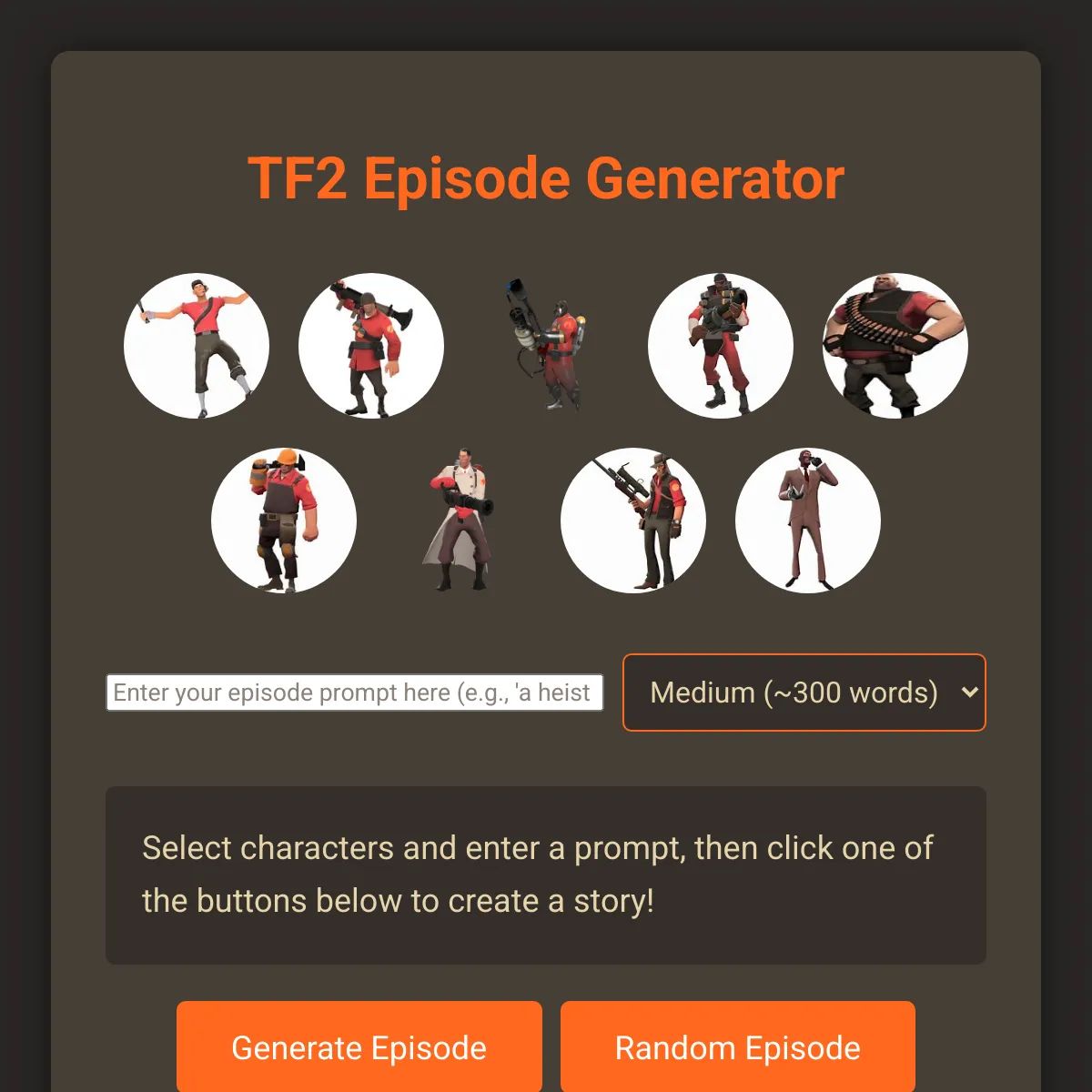 TF2 Episode Generator