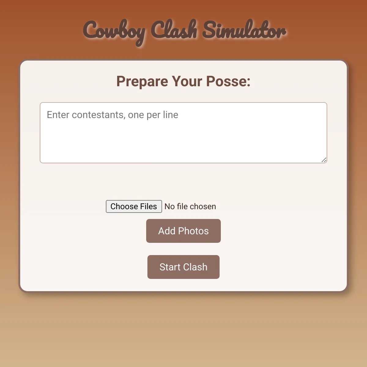Cowboy Clash Simulator