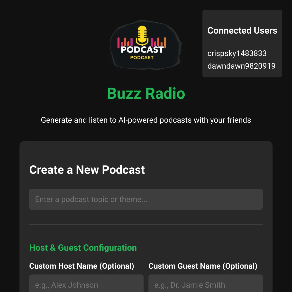 Buzz Radio: Generative Podcasts