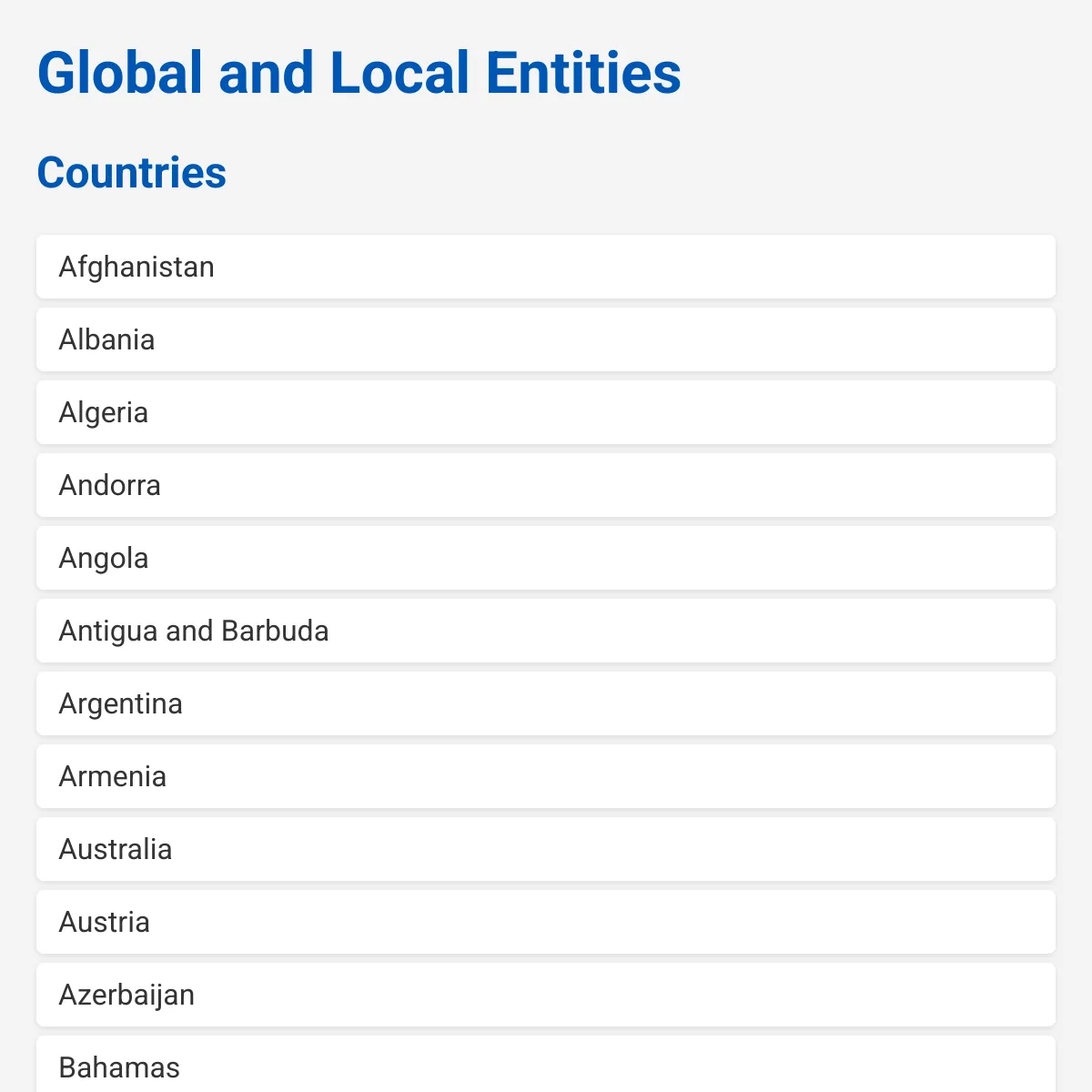 Global and Local Entities