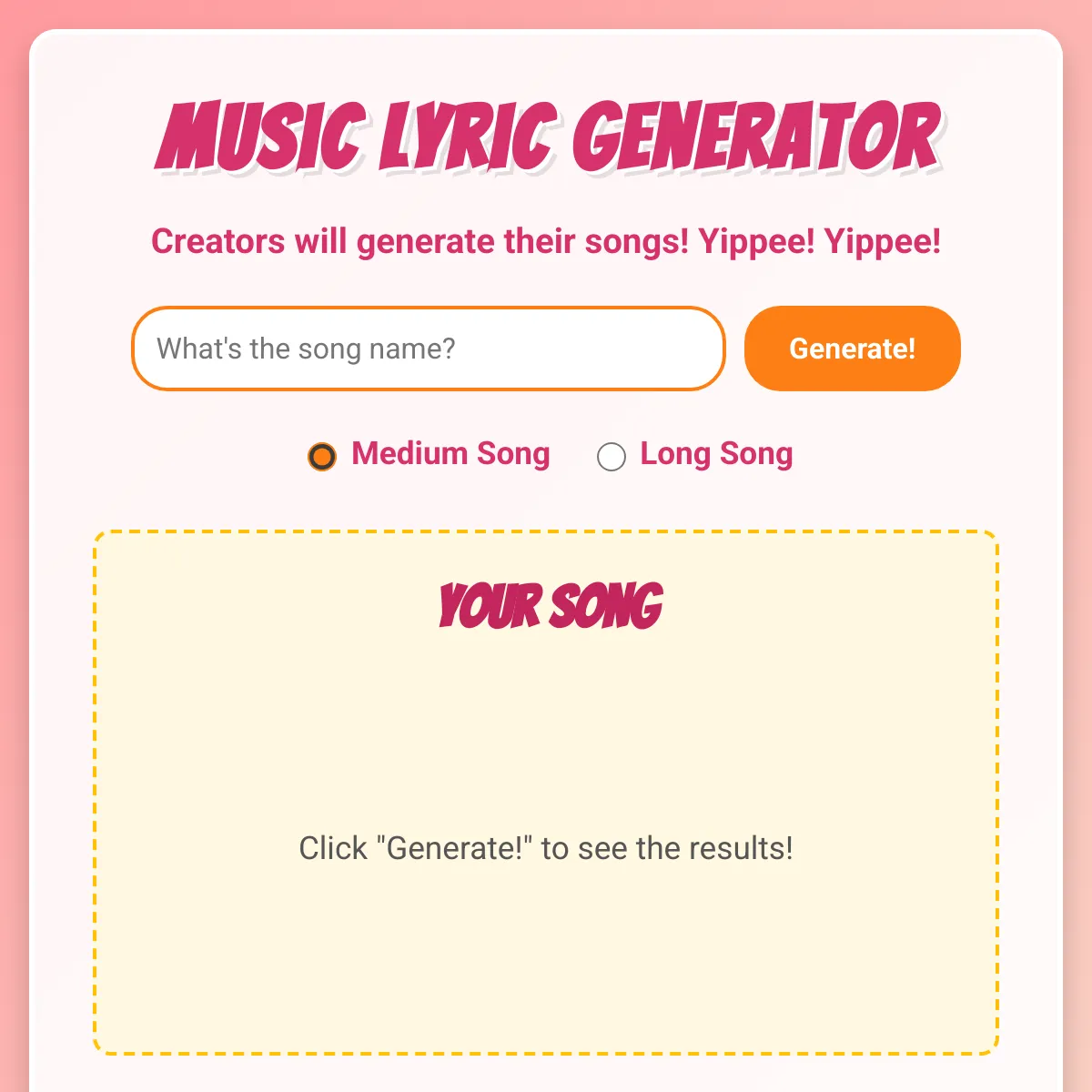 Music Lyric Generator