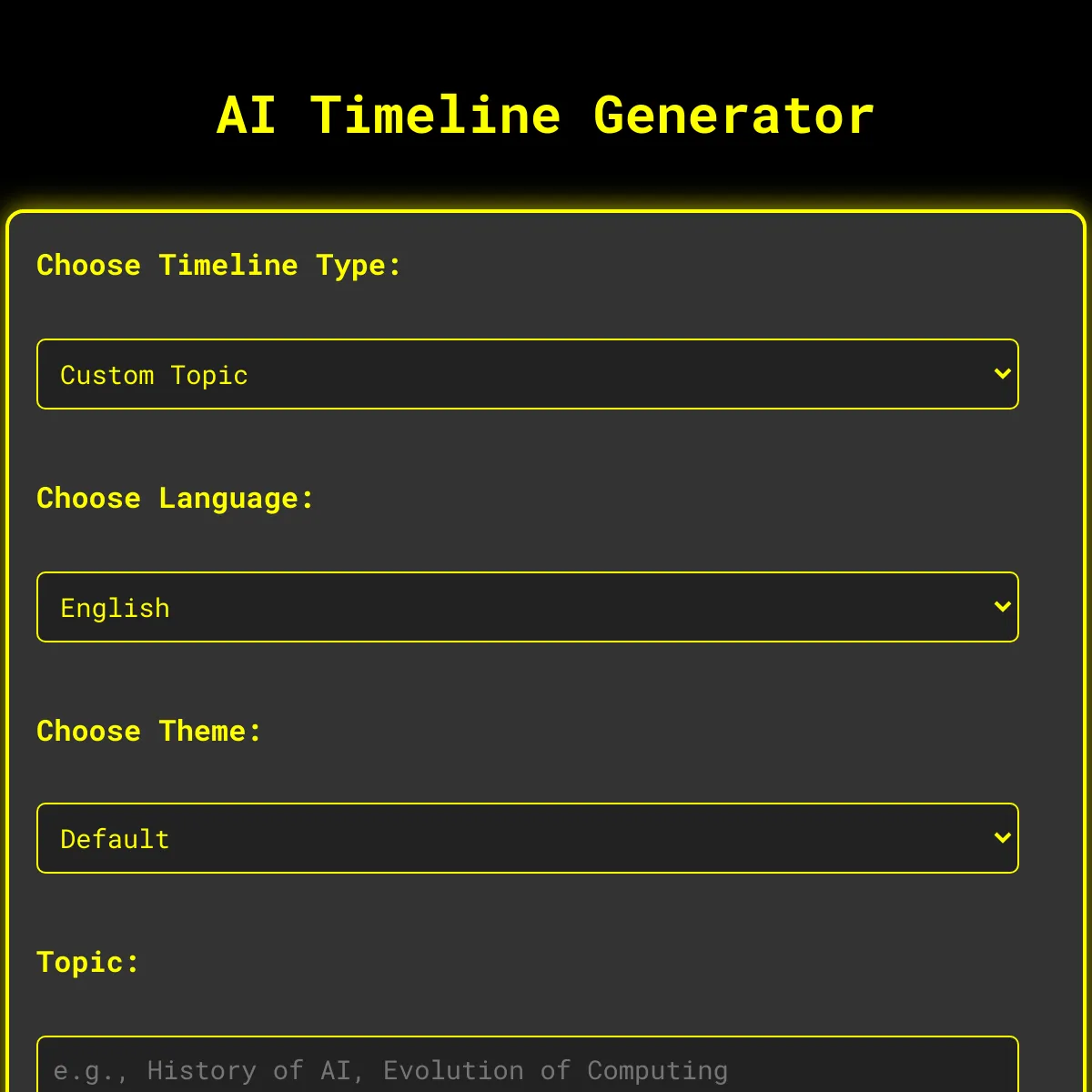 AI Timeline Generator