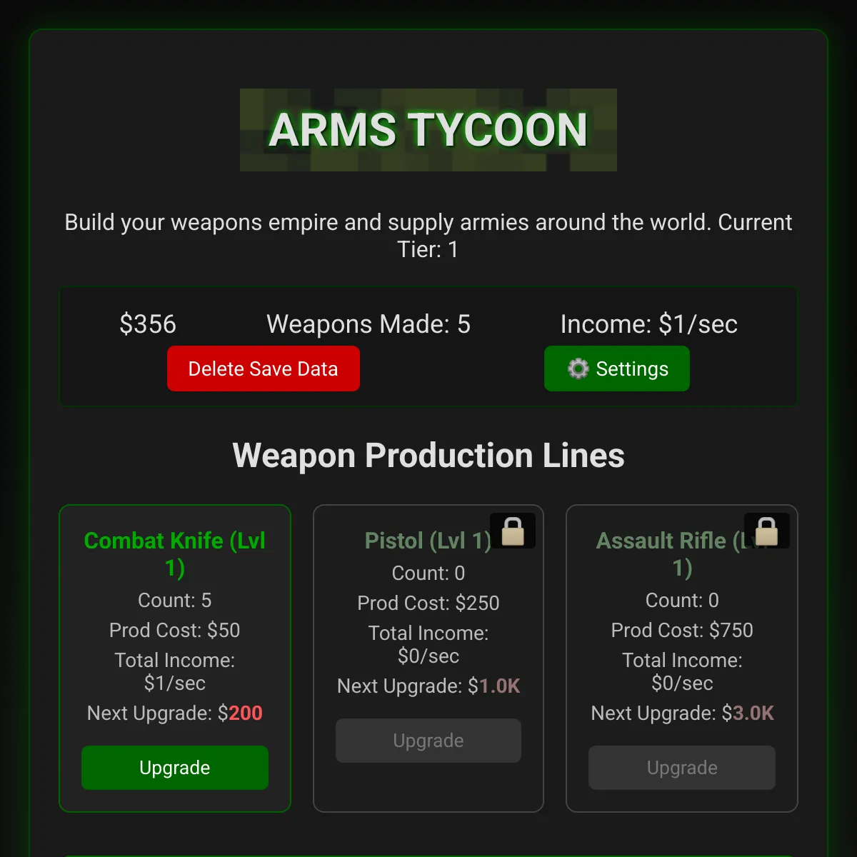Weapons Tycoon