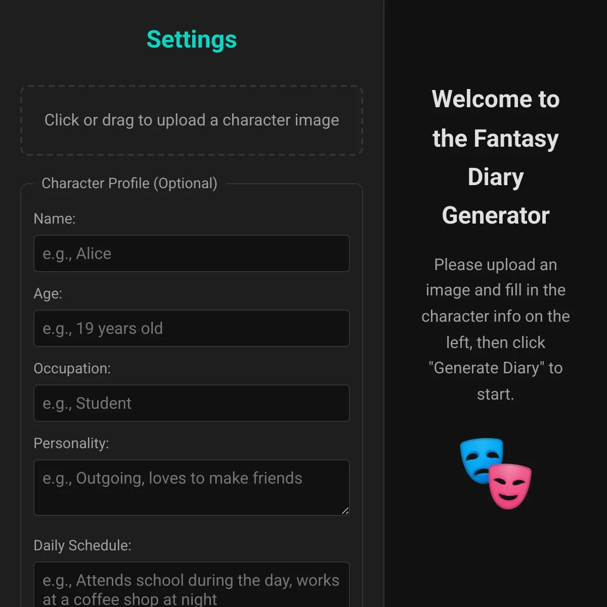 Fantasy Diary Generator