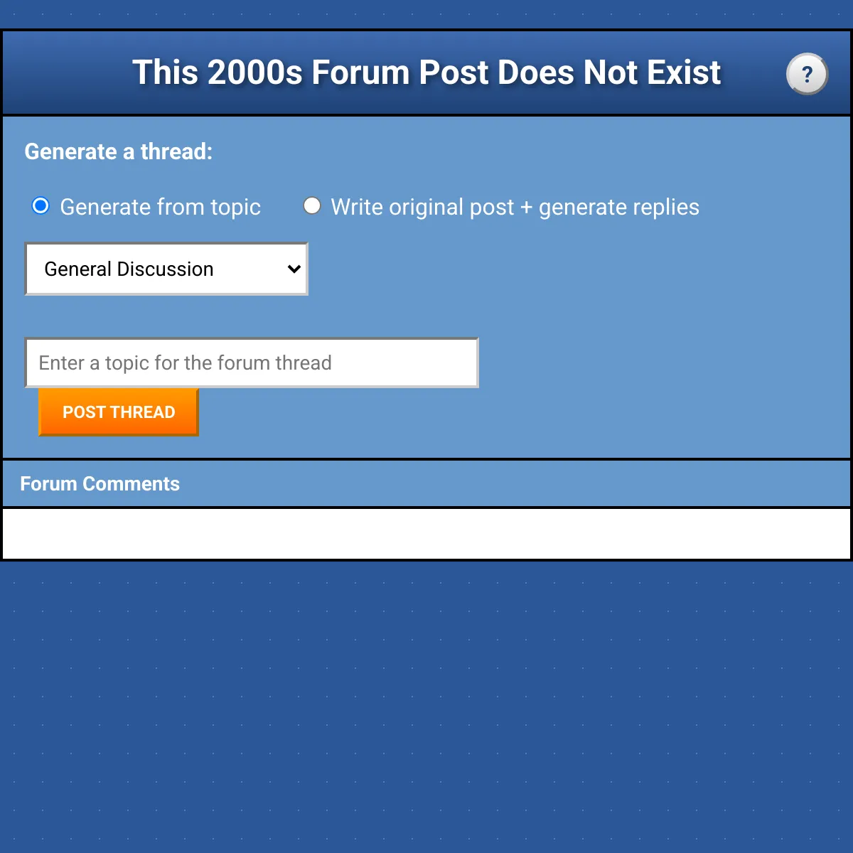 This 2000s Forum Post Does Not Exist