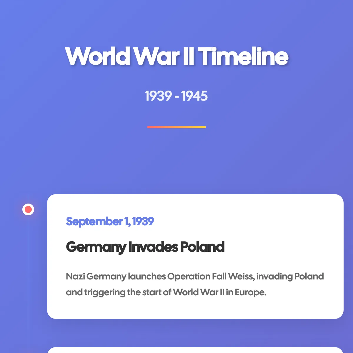 World War II Timeline 1939-1945