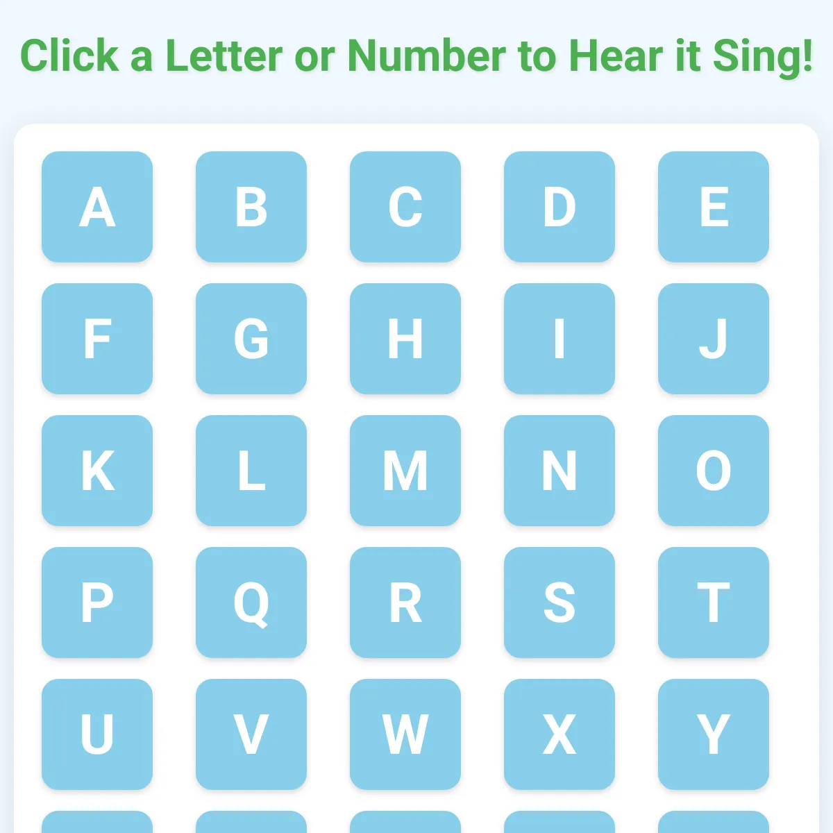 Singing Letters and Numbers