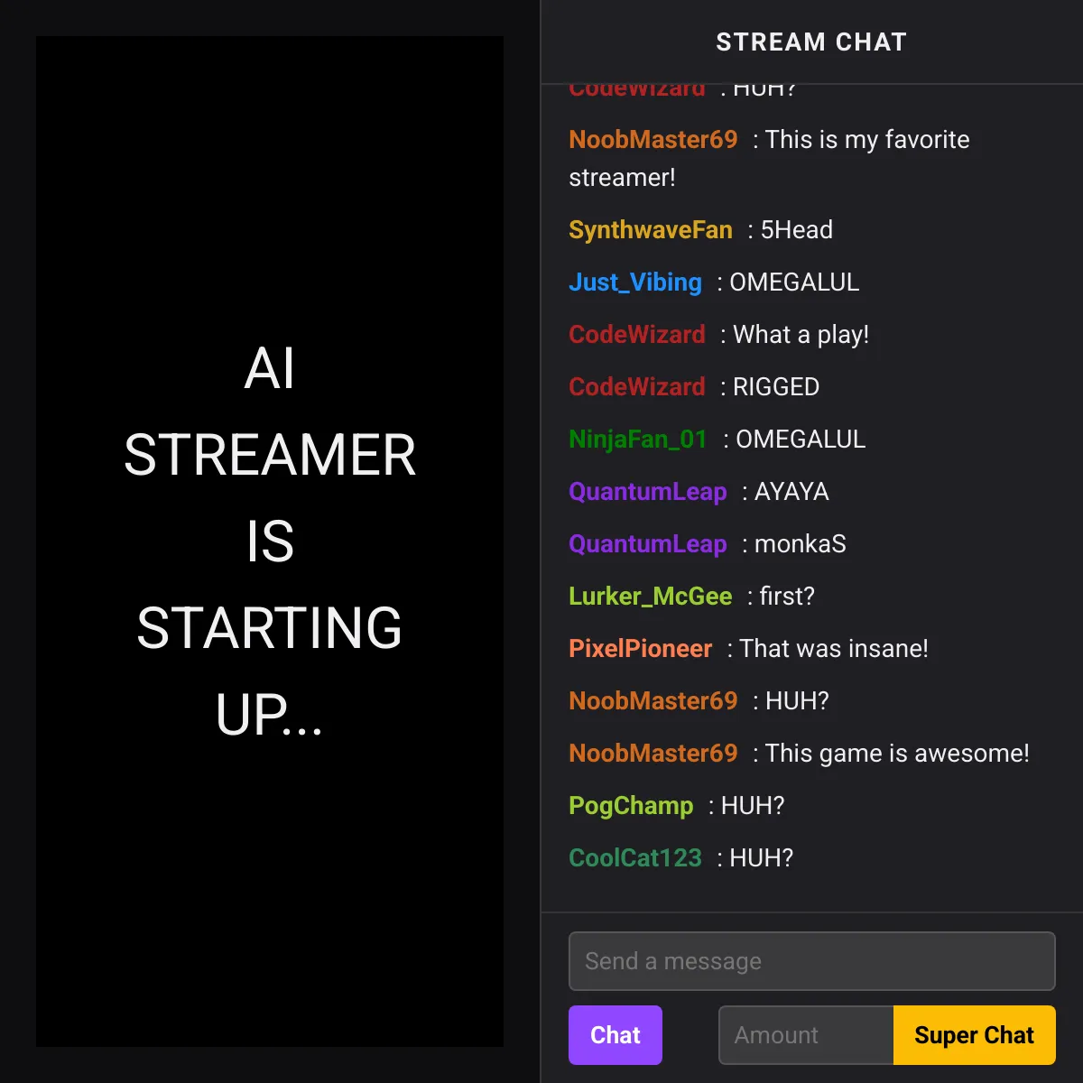 Stream Chat Simulator