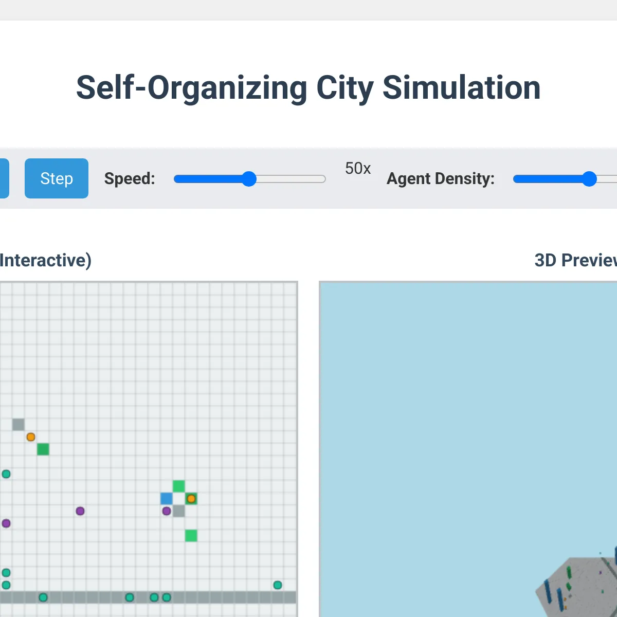 Self-Organizing City Simulation