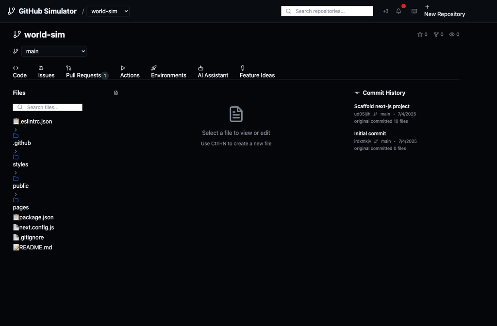 GitHub Simulator - Interactive Learning Platform