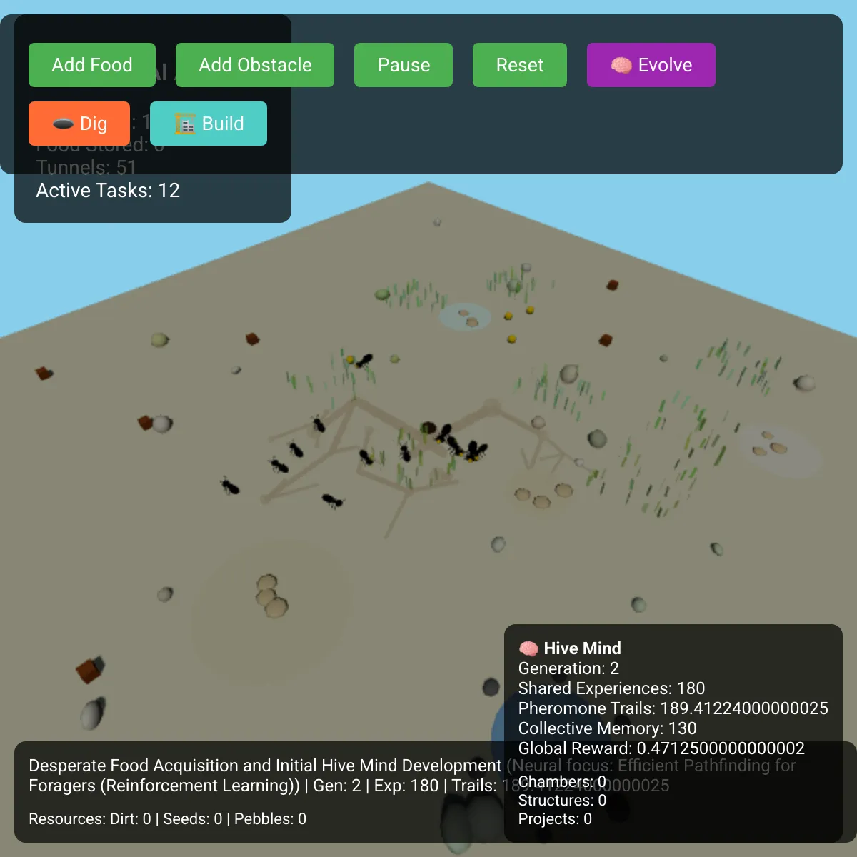 Neural AI Ant Farm Simulation