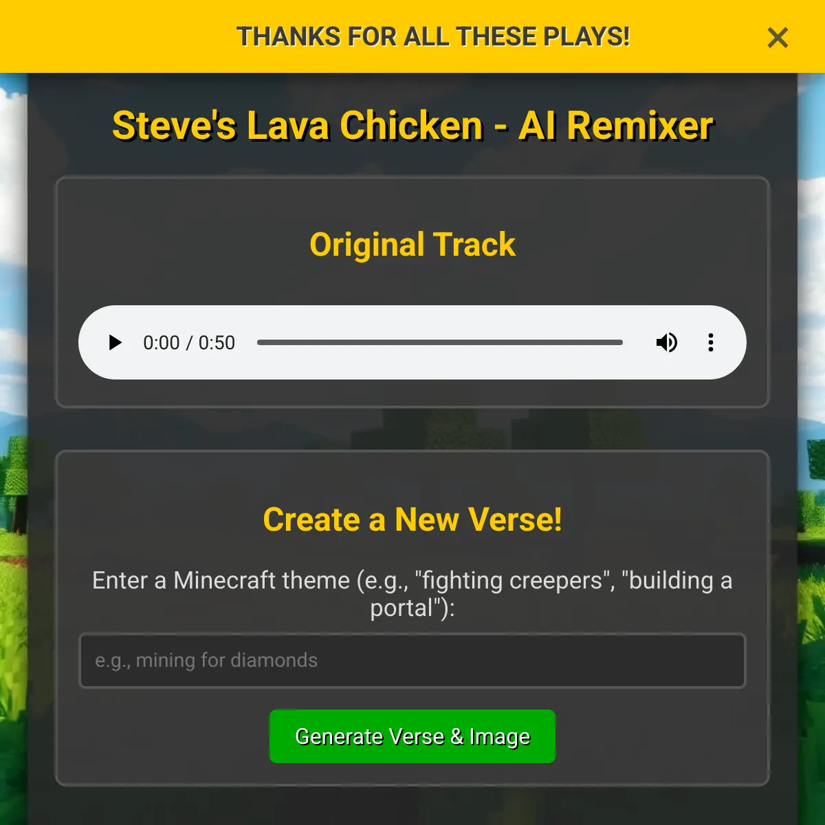 Steve's Lava Chicken - AI Remixer