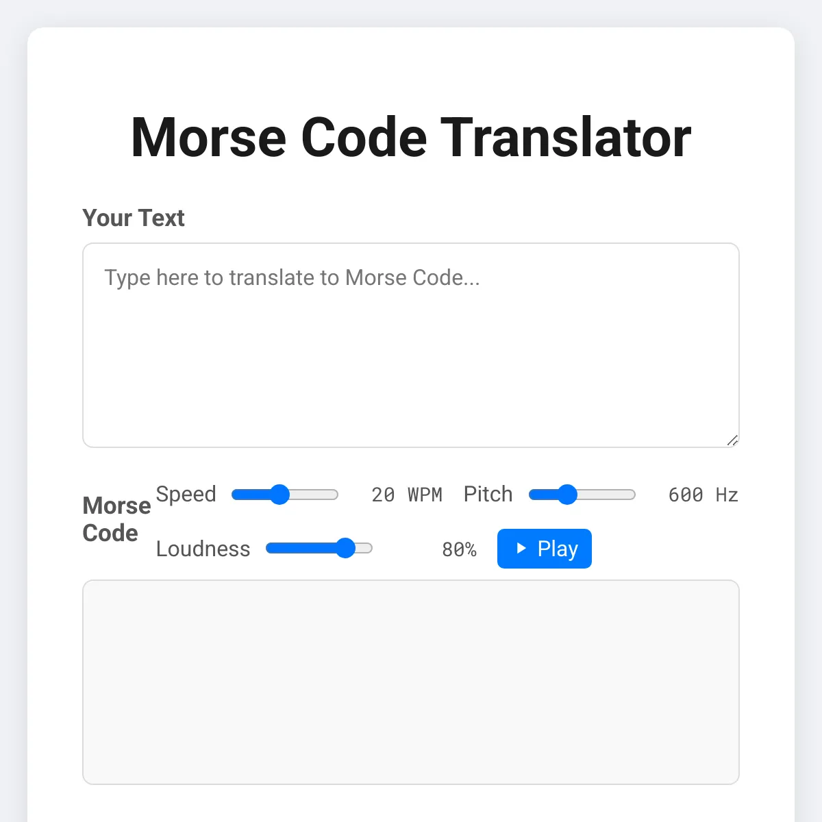 Morse Code Translator