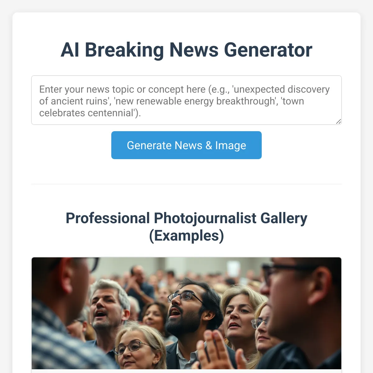 AI Breaking News Generator