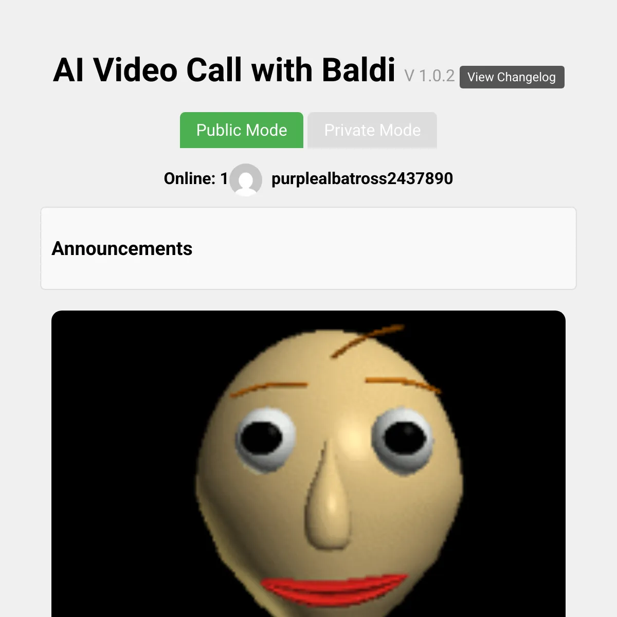 AI Video Call with Baldi