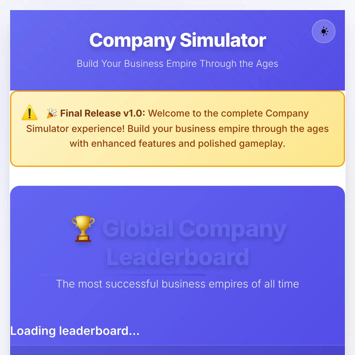 Company Simulator - Build Your Business Empire