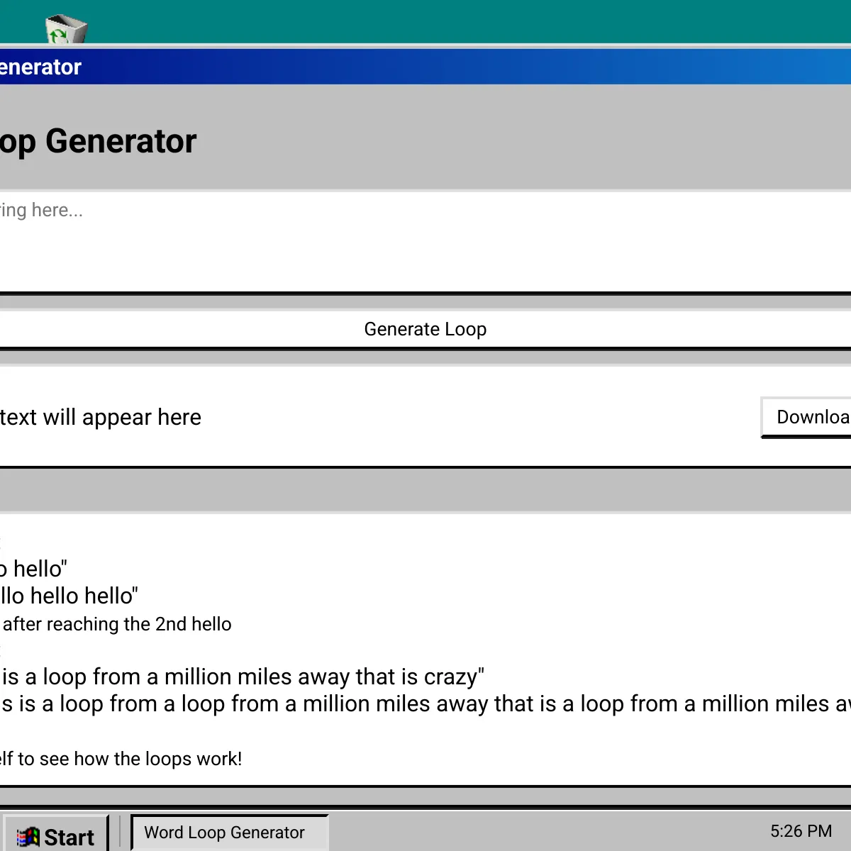 Word Loop Generator