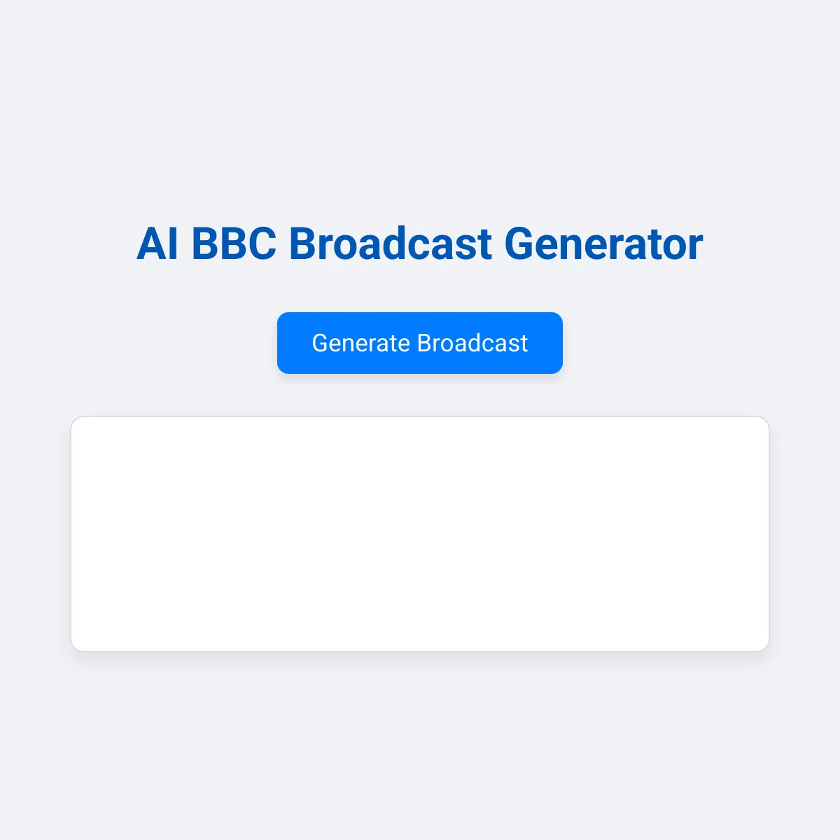 AI BBC Broadcast Generator