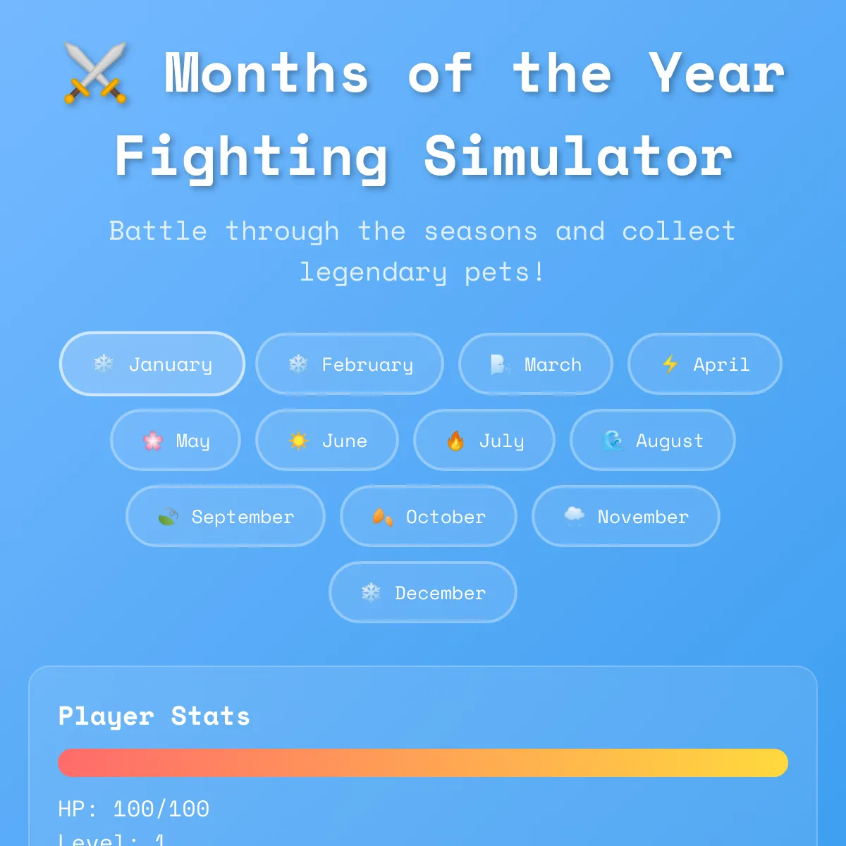 Months of the Year Fighting Simulator